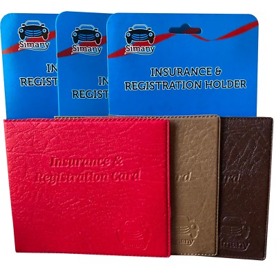 3 Brown Bronze Red AUTO CAR TRUCK INSURANCE REGISTRATION CARD HOLDER ...