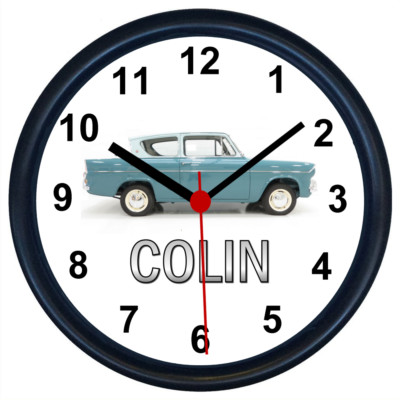 Personalised Wall Clock for FORD ANGLIA 105E DELUXE Enthusiasts | eBay UK