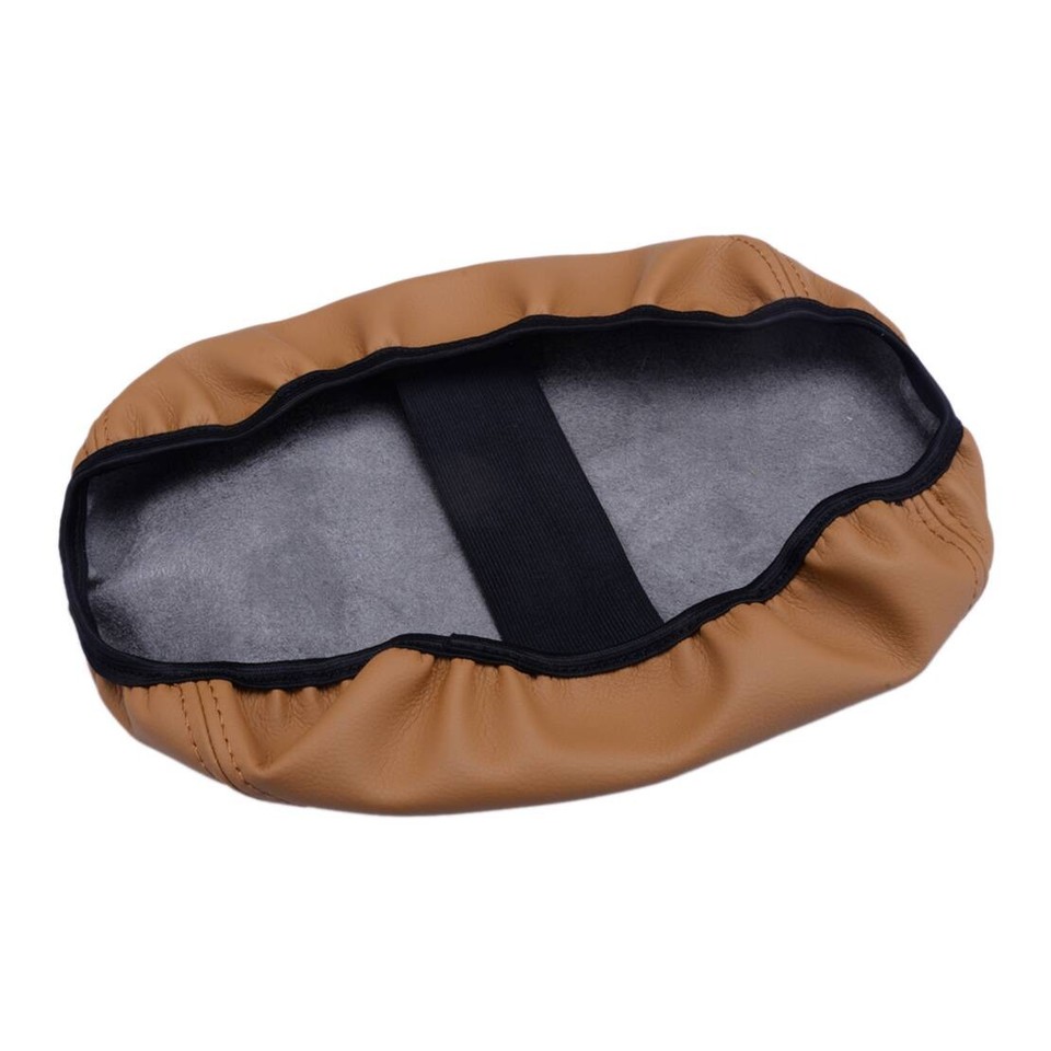 Leather Console Lid Armrest Cover Skin Brown Fits For Mitsubishi ...