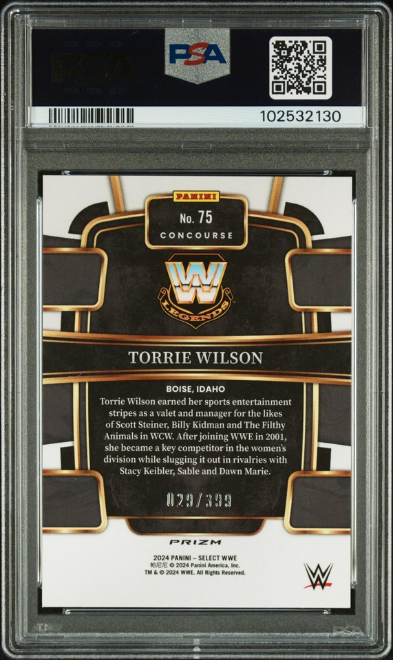 2024 Panini Select WWE Torrie Wilson #75 Black & Blue Prizm #029/399 ...