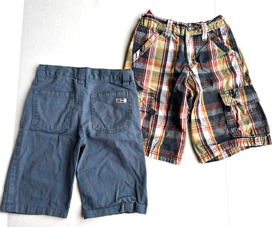 2 Pairs Wrangler BHPC Youth Medium Navy Blue Dress Shorts 7 8 ...