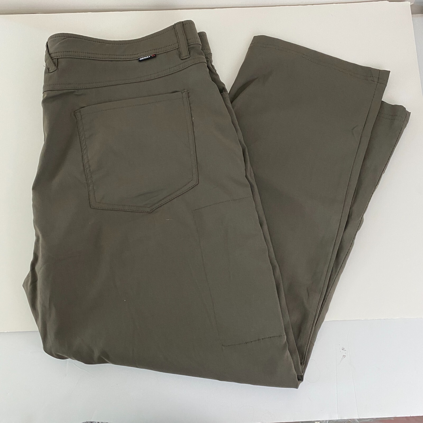 Gerry Men Pant Green Venture Commuter Relaxed Fit Stretch Zip Pocket ...