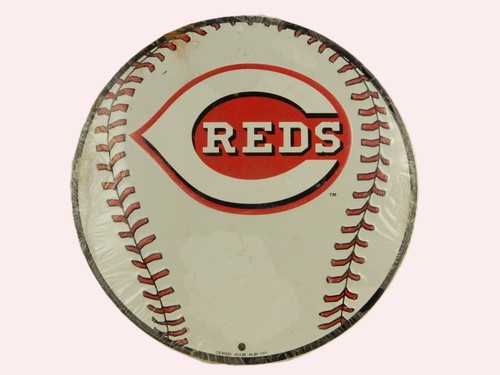 Cincinnati Reds 11.75" Round Metal Sign, Garage/Boy's Room Wall Decor ...