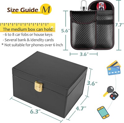 Tevlaphee Faraday Cage with 2 Faraday Bags Faraday Key Fob Protector ...