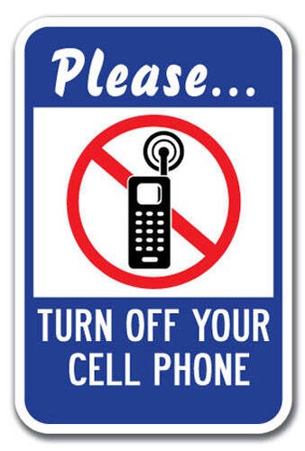 Please Turn Off Your Cell Phone Sign 12" x 18" Heavy Gauge Aluminum ...