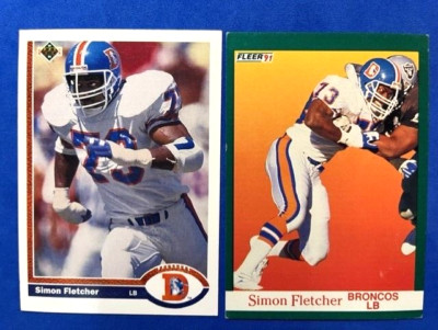 NFL - Simon Fletcher 1991 Upper Deck & 1991 Fleer Football - Broncos | eBay