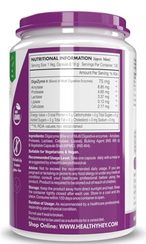 Healthy Hey Nutrition Digestive Enzymes Capsules - Amylase, Lipase ...