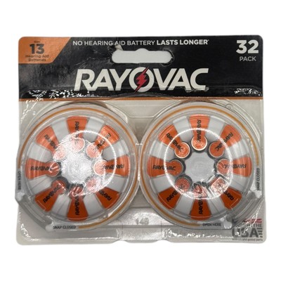 32 Rayovac Size 13 Hearing Aid Batteries 32-Pack 04/2025 NEW IN PACKAGE ...