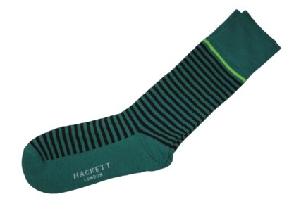 HACKETT LONDON Cotton Rich Striped Socks Black Green Size 7 - 11 | eBay UK