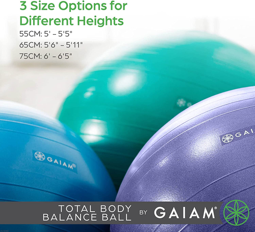 Gaiam Total Body Balance Ball Kit - Includes Anti-Burst Stability ...