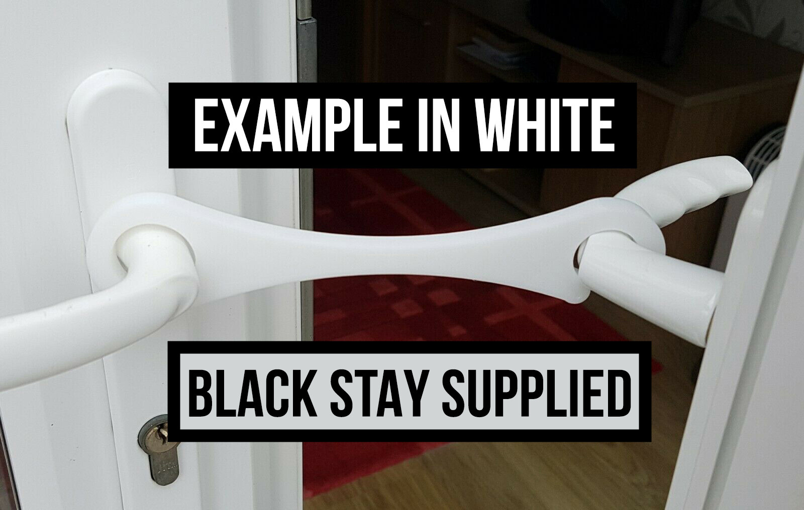 DOOR.STAY! BLACK French Door Stay, Patio Door Holder, Restraint, Easy ...