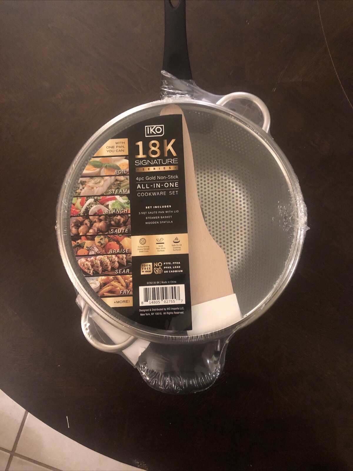IKO 18K Signature Series 3 1/ 2 Quart Sauté pan with lid And Steam ...