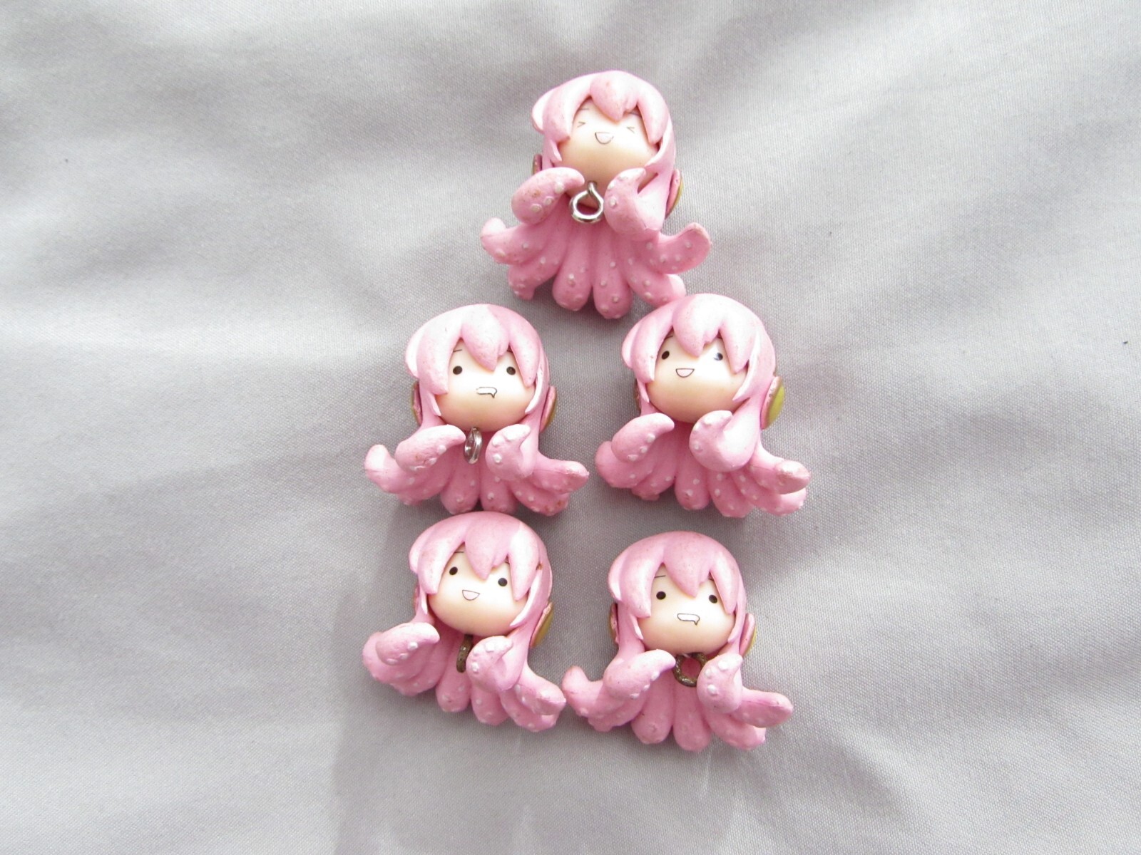 Lot of 5 Tako Luka Drooling Face Character Charm Figure Mascot Megurine ...