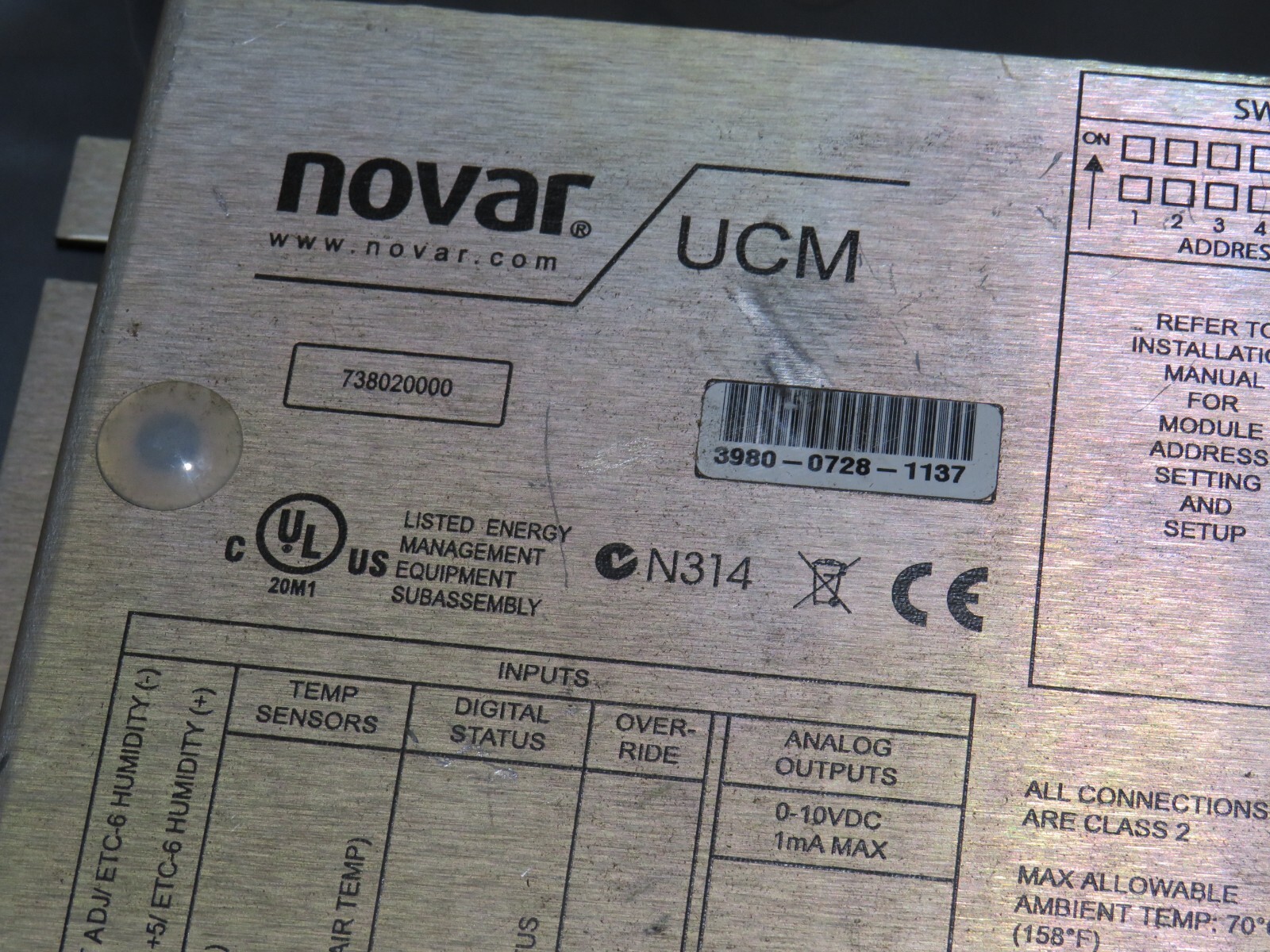 New- Novar Controls 739060000 Hawki Advanced AHU Control Module for ...