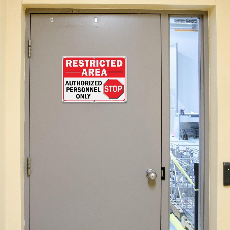 14x10 Inch Restricted Area Sign Do Not Enter Authorized Personnel Only ...