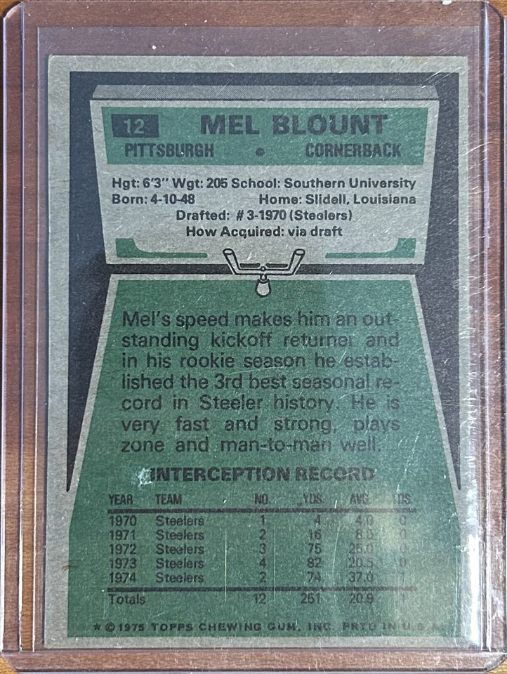 Mel Blount #12 [Rookie] 1975 Topps | eBay