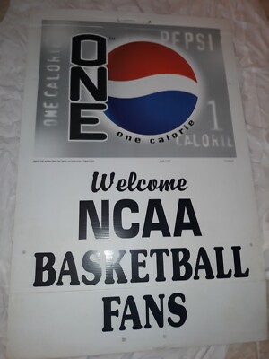 Pepsi One NCAA Basketball Cardboard Sign Display Vintage 2x4 2000's ...