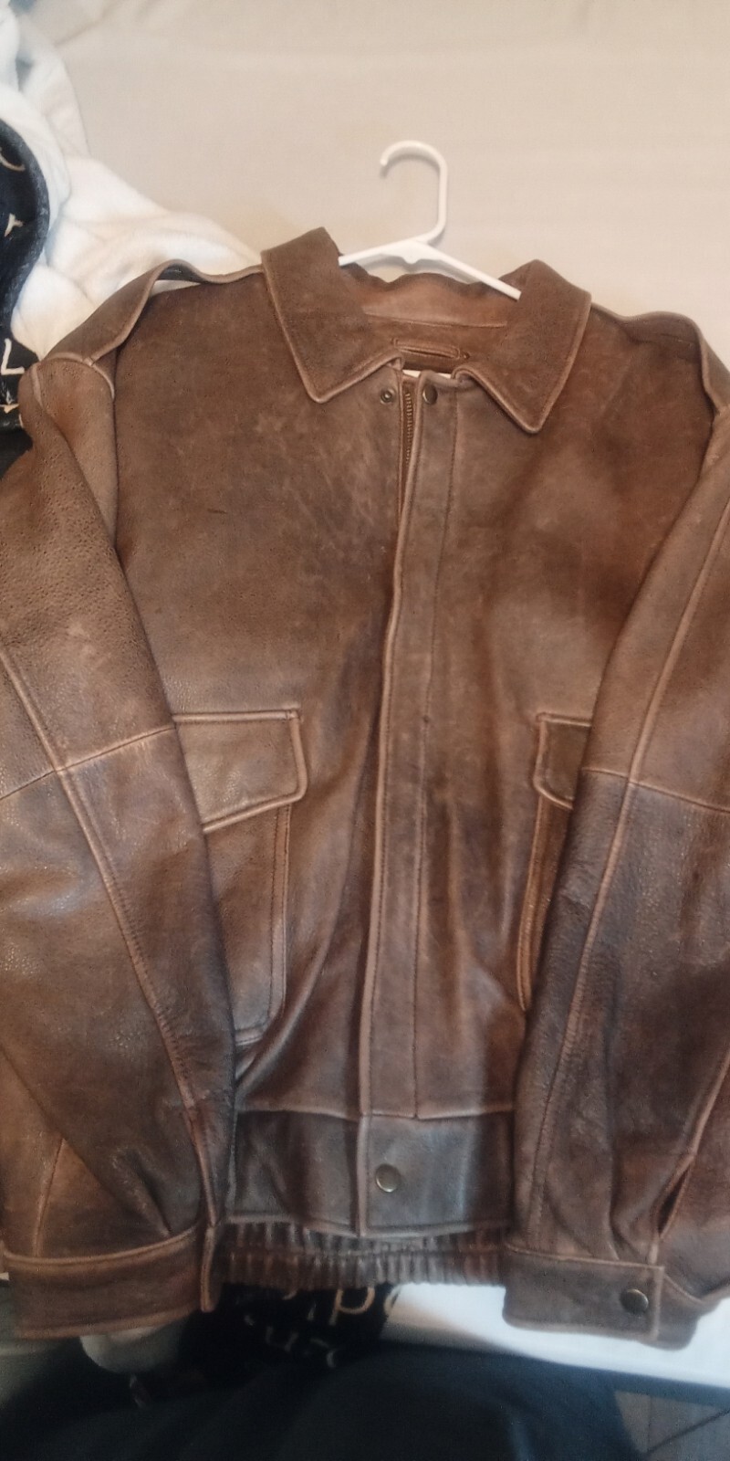 XXL WILSONS SUPER HEAVY BROWN LEATHER JACKET 27" CHES… - Gem