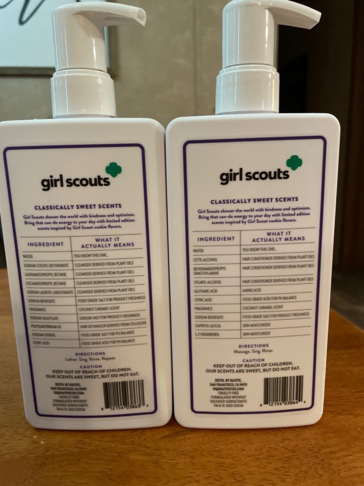 New! Native Girl Scouts Coconut Caramel Shampoo & Conditioner | eBay