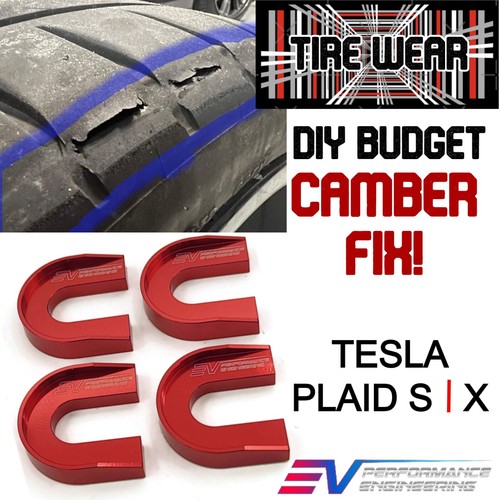 TESLA Model S X PLAID- REAR CAMBER KIT ALIGNMENT SHIMS -DIY TIRE WEAR ...