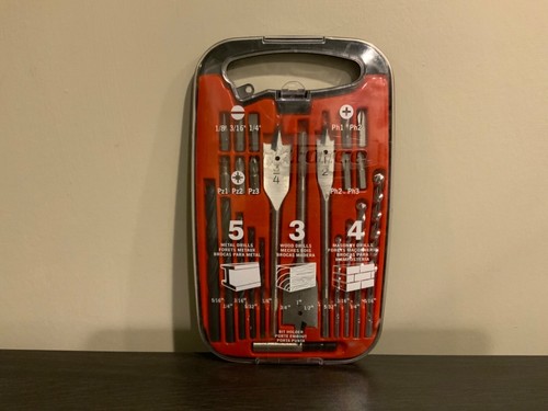 Workforce 812-035 Drill Bit 23 PC Set Metal Wood Masonry, Carrying Case ...