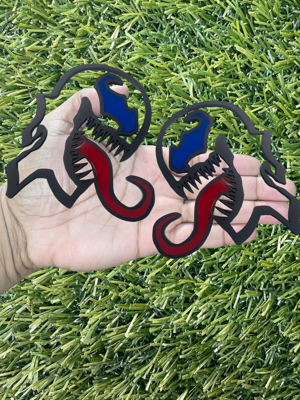 Venom Emblem Badges set of(2) Matte black Custom made in USA Blue Eye ...