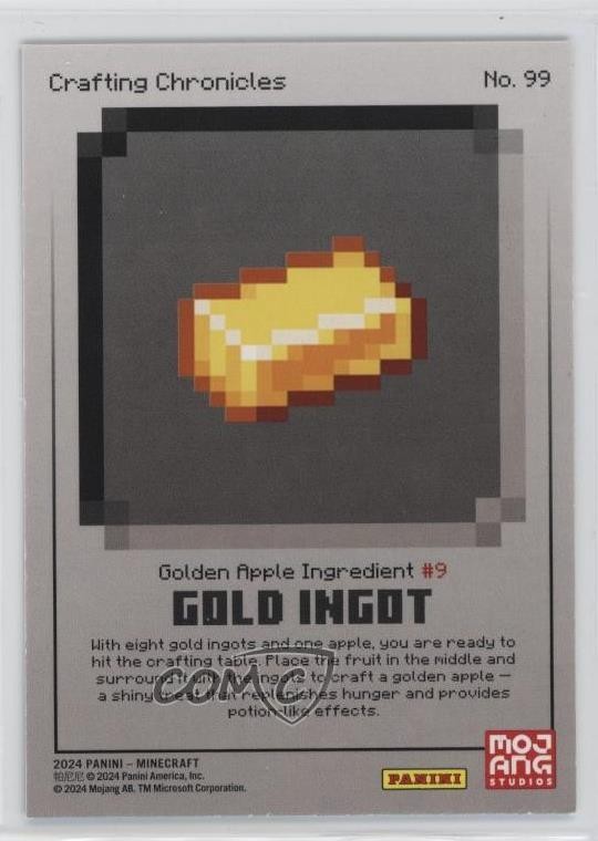 2024 Panini Minecraft Crafting Chronicles Stone Gold Ingot #99 1gp2 | eBay