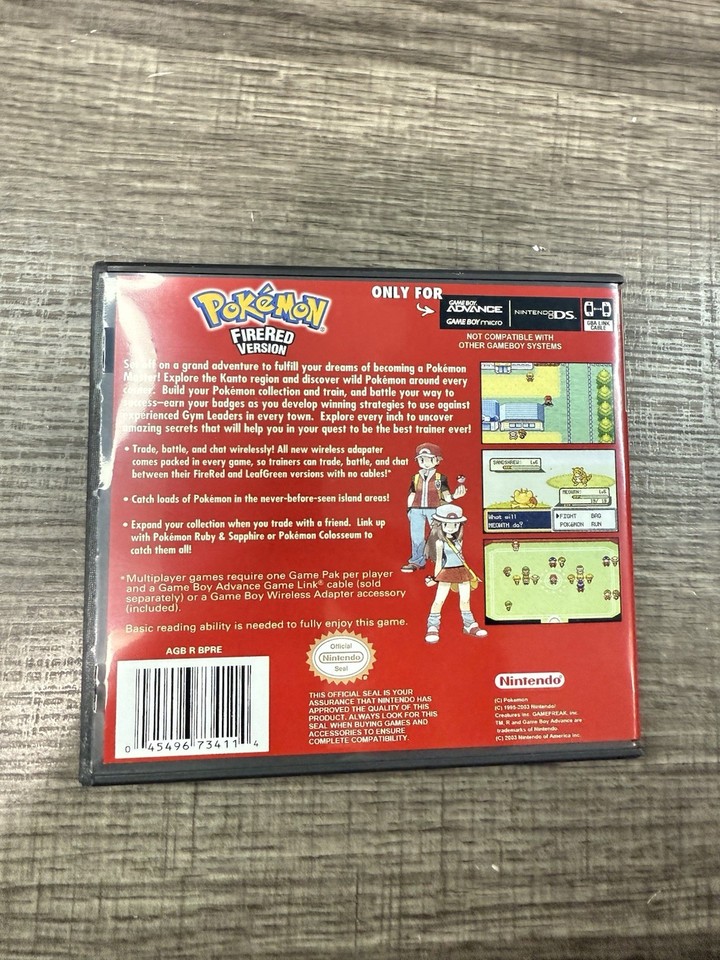 Pokémon Firered Version Pokemon CASE ONLY Game Boy Advance GBA Box | eBay