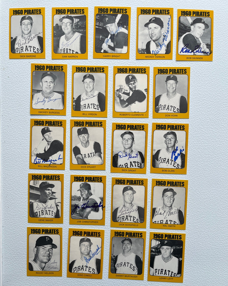 TCMA 1960 Pirates signed team set -- 33/35 possible autographs | eBay