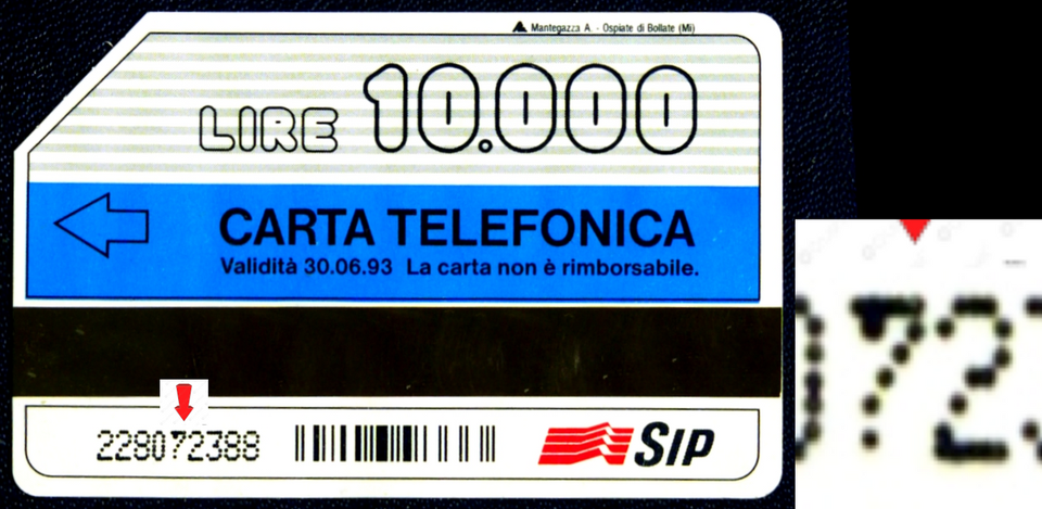 G 185 C&C 2242 Used Phone Card Fisco Verde 10 Variant Point On OCR | eBay