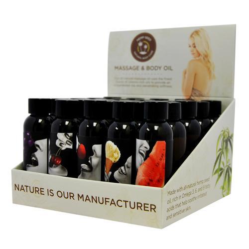 Earthly Body Edible Massage and Body Flavored Oil Display 2oz 25 Per ...