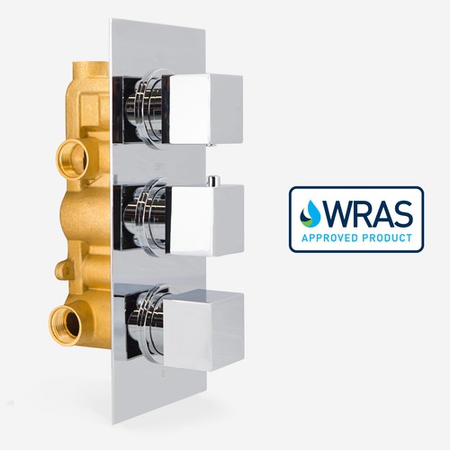 1 / 2 / 3 Way Chrome Concealed Thermostatic Shower Mixer Valve Solid ...