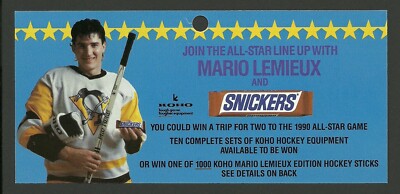 Mario Lemieux 1989 Snickers Bars Hockey Ad Coupon Brochure Contest ...