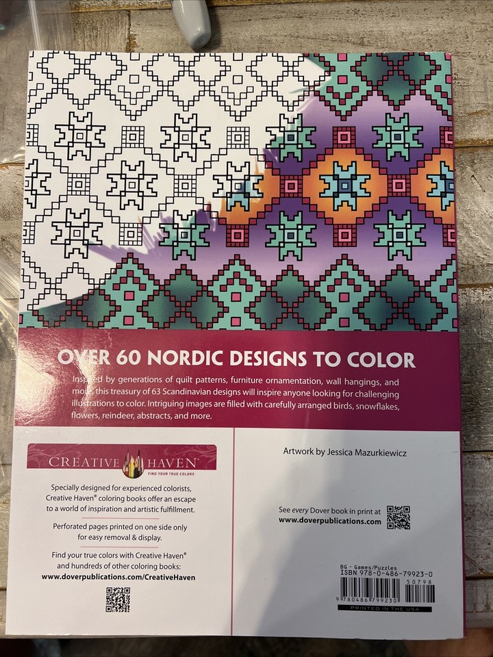 Nordic Designs Coloring Book by Creative Haven | eBay