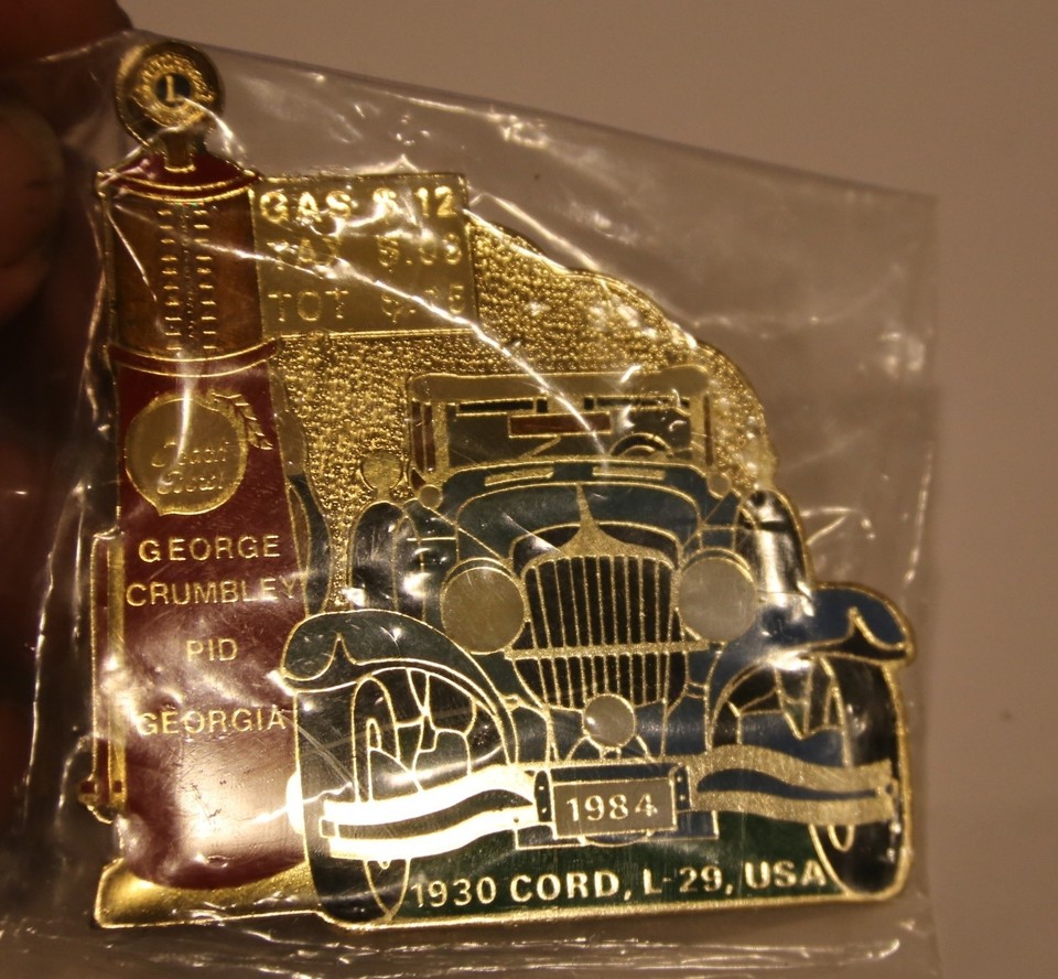 George Crumbley PID Georgia Lions pinback, 1930 Cord automobile | eBay