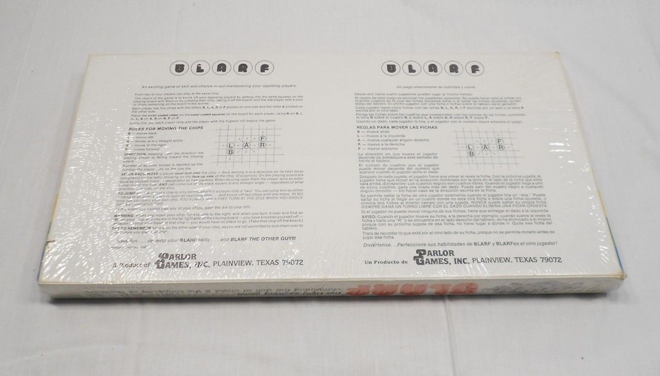 BLARF BOARD GAME SEALED NEW PARLOR GAMES, INC # 1001 COMBINES CHESS ...