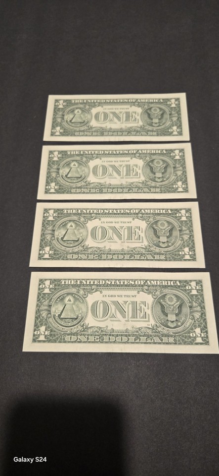 Lot of four 2021 $1 dollar Star Notes, consecutive serial numbers. | eBay