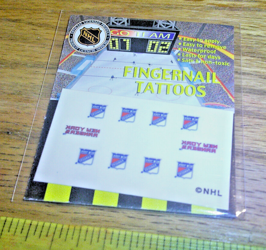 12 packs fingernail Tattoos NHL New York Rangers | eBay