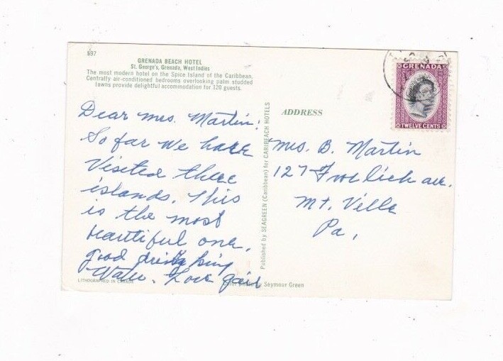 VTG. ST. GEORGE'S, GRENADA, WEST INDIES BEACH HOTEL POST CARD | eBay