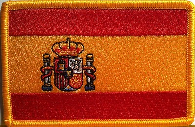 SPAIN ESPANA Flag Patch W/ VELCRO® Brand Fastener Spanish Emblem Gold ...
