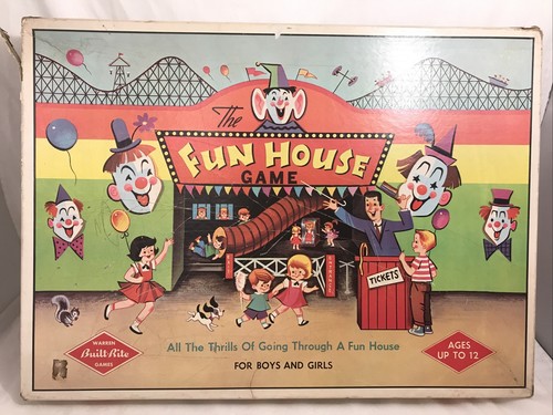 vtg The Fun House Game Warren Built Rite 1950s Circus Carnival spinner ...