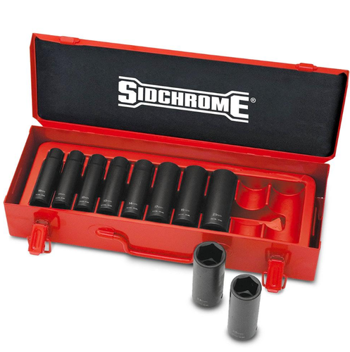 New Sidchrome 10pce 1/2" Drive Metric Impact Socket Set 10mm-24mm ...