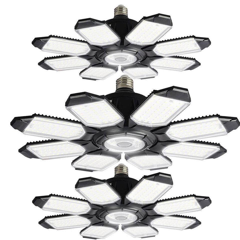 1-4X Garage Light 9000000LM Deformable LED Super Bright Bulb Work ...