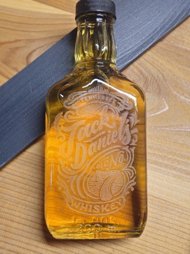 Jack Daniels 200ml Etched Old Time Collectors Bottle Personal Flask | eBay