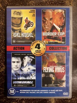 Evel Knievel, Border Cop, Windfall, Flying Virus. Boxset Action (DVD) | eBay Australia