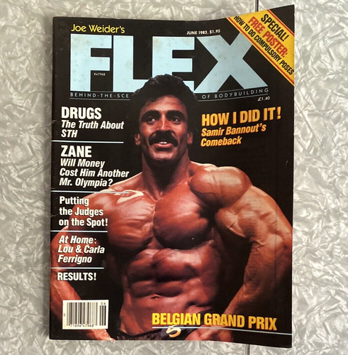 Flex Magazine June 1983 Vintage Bodybuilding w/ Ali Malla Poster Muscle ...