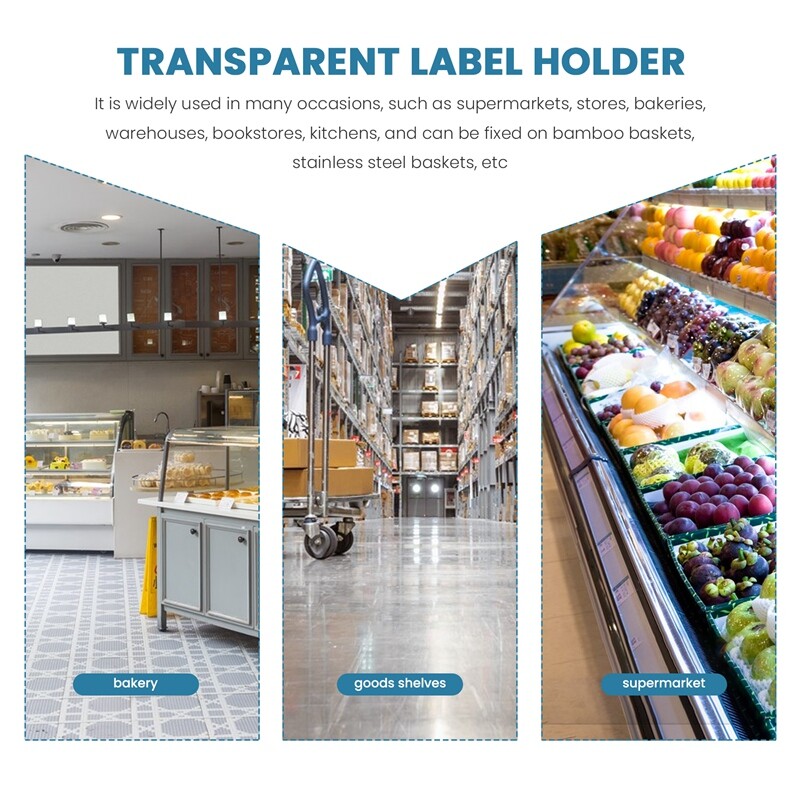 80Pcs Plastic Basket Label Holders Price Tag Ticket Hanger Clips ...