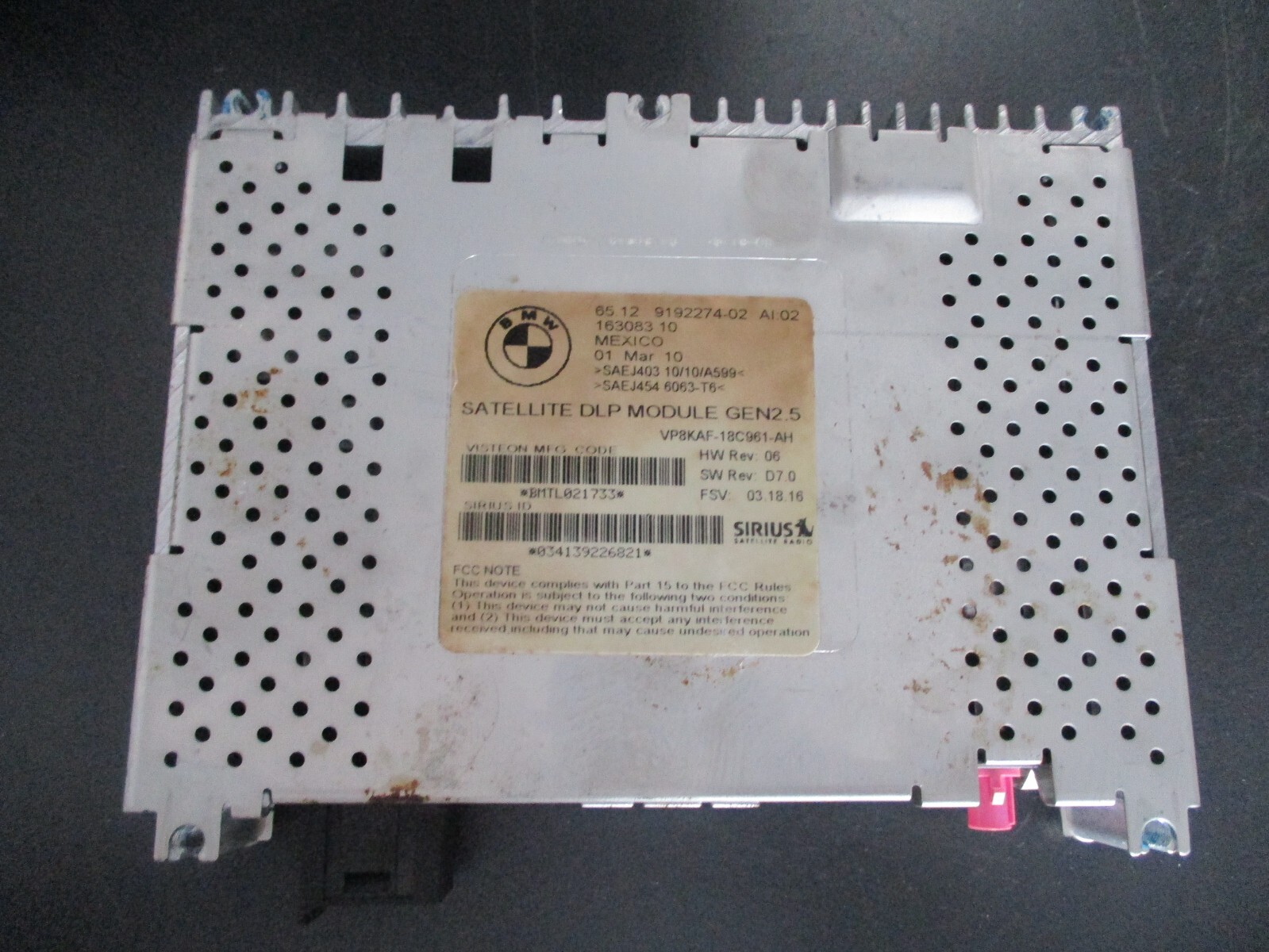 04-13 BMW X5 X6 Sirius Satellite DLP Module Gen 2.5 65129192274 | G3-1 ...