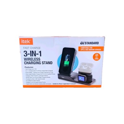 itek Fast Charge 3-In-1 Qi Wireless Charging Stand Charge 3 Devices | eBay