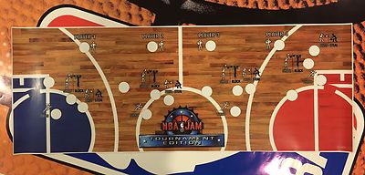 NBA Jam Tournament Edition Arcade Control Panel Overlay CPO Decal TE ...
